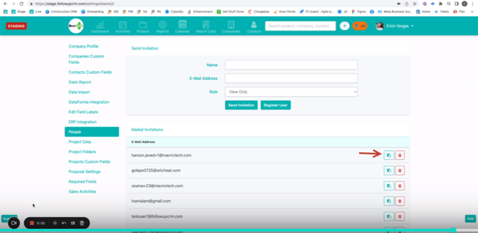 Copy Invitation Link